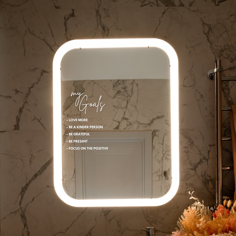 Goal List Mirror Decal Customizable Font, Color, Goals, New Year's ...