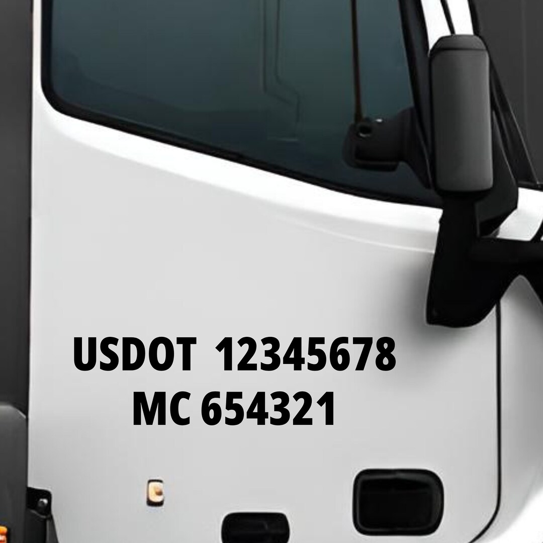 DOT Number Decal | Customizable Size, Color, and Font - Custom Vinyl ...
