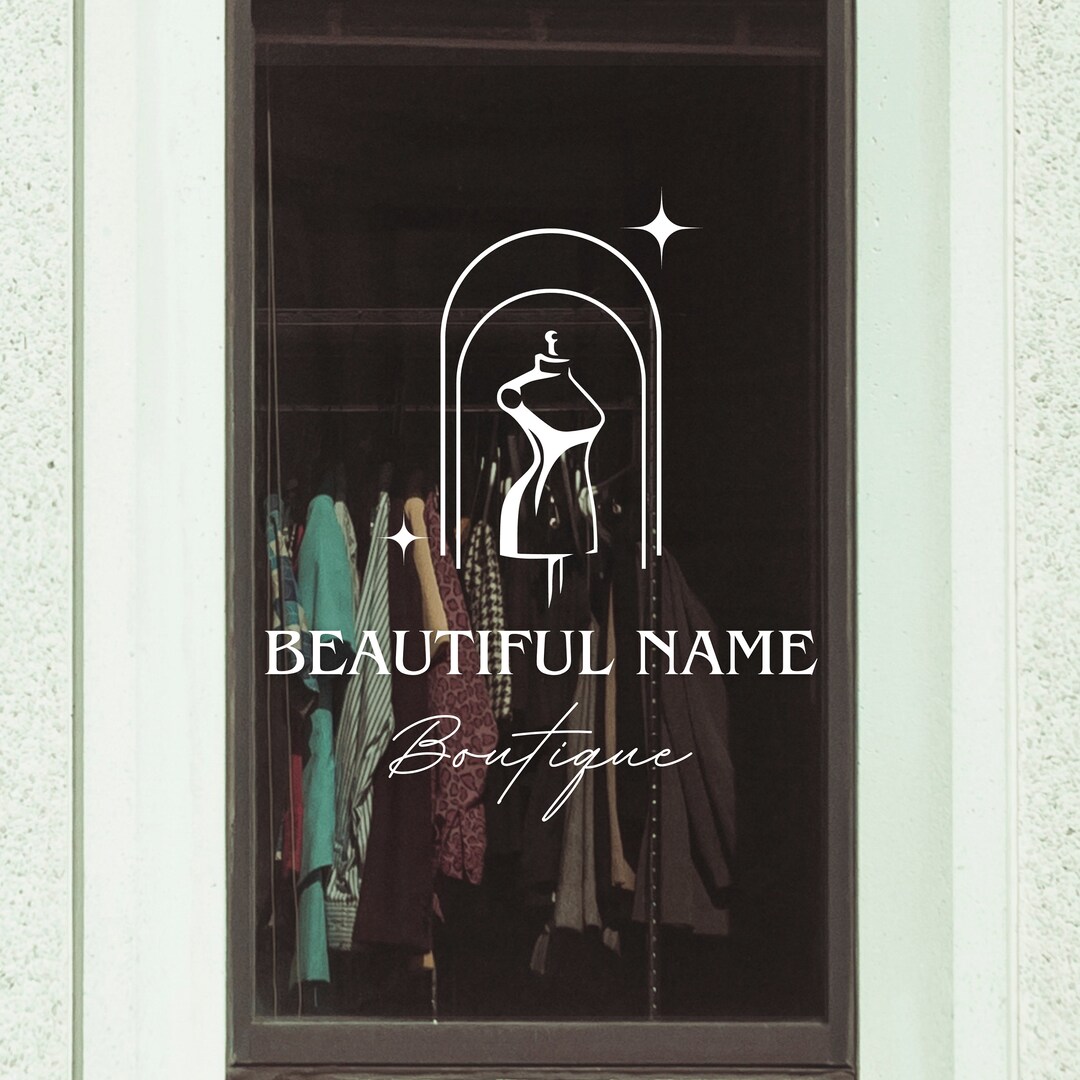 Custom Boutique Decal | Customizable Name and Logo - Window Decal ...