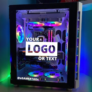 Gaming PC Decal | Customizable Logo or Text - Custom PC Sticker ...