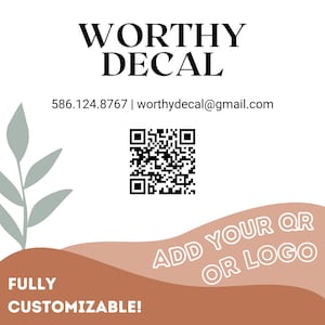 Customizable QR Sign Decal | Personalize Logo, Barcode, Website & Phone ...