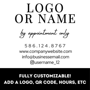Custom Business Decal | Customizable Logo, Tagline, Info, Website ...