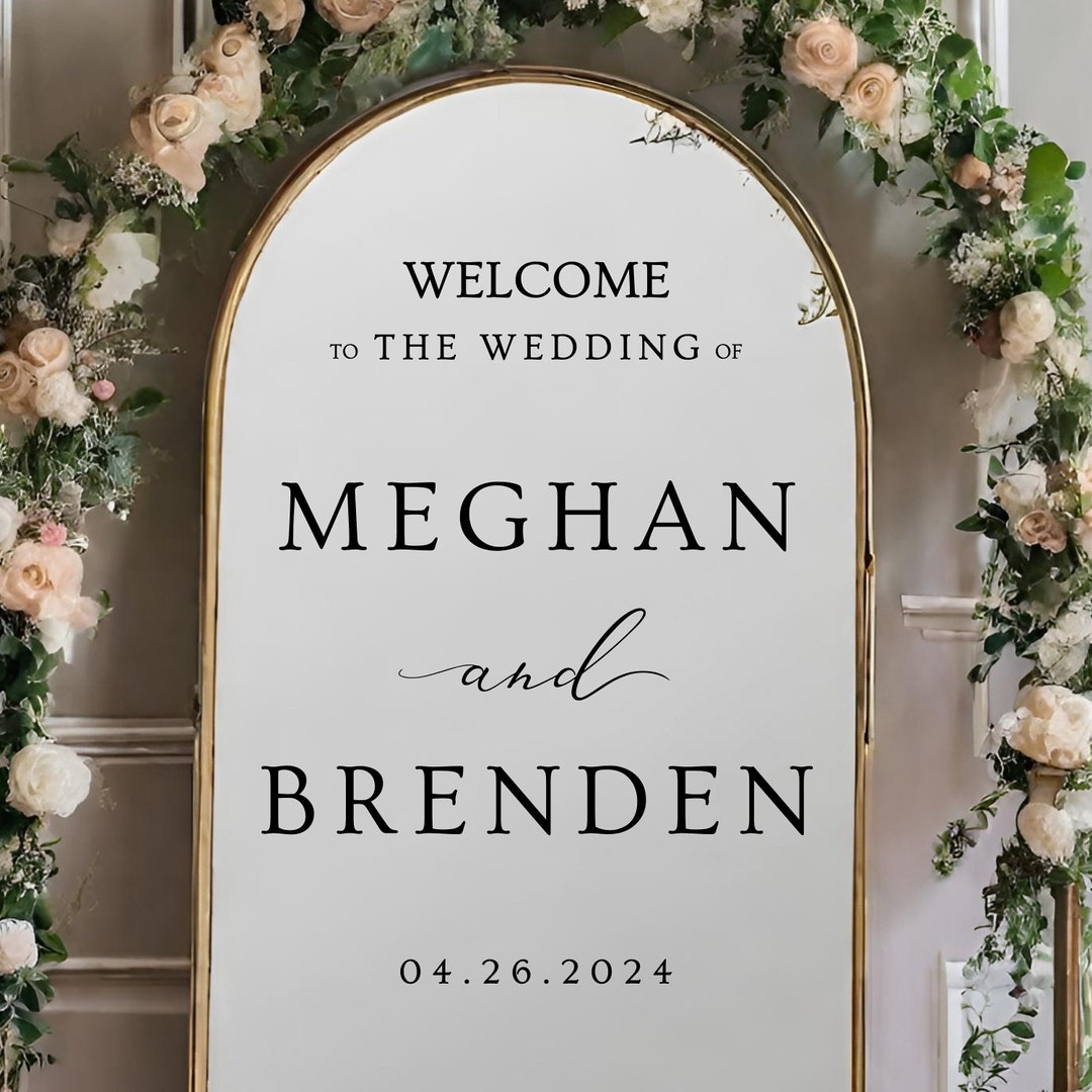 Wedding Welcome Sign | Customizable Names - for Mirror, Acrylic ...