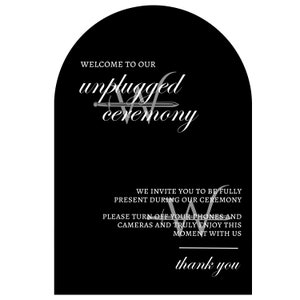 Unplugged Ceremony Wedding Mirror Decal | Customizable Text and Color ...