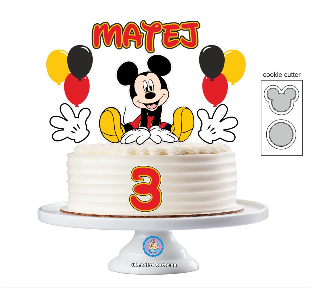 Mickey Mouse Cake Topper – Editable Digital File (.CDR + .PDF) + 3D ...