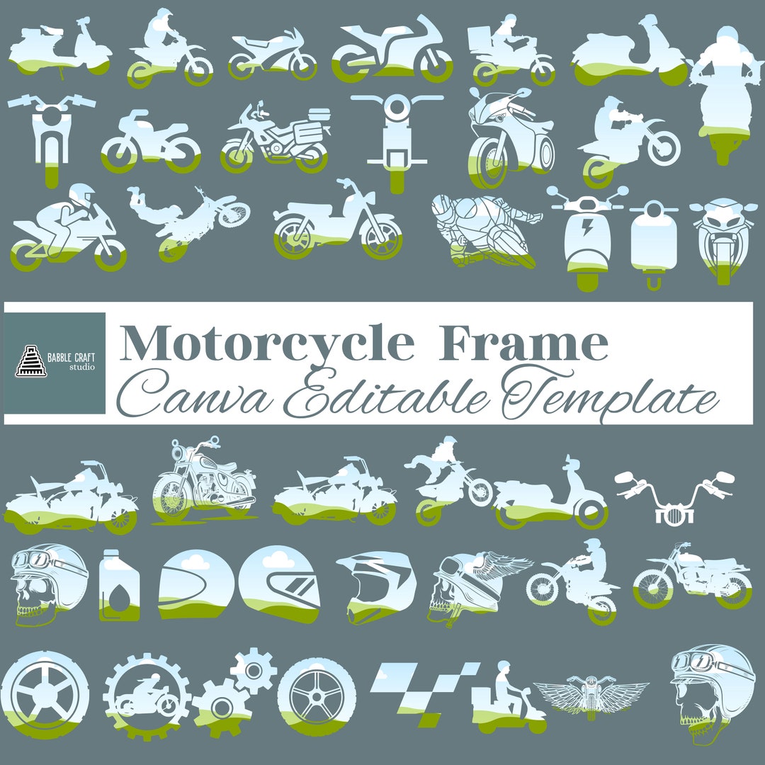 Bikes Canva Frame Bundle Motorcycle Frame PDF, Smart Object Canva ...