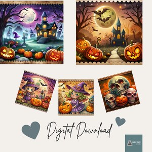Printable Halloween Stamps, Halloween Letters and Invitations , Horror ...