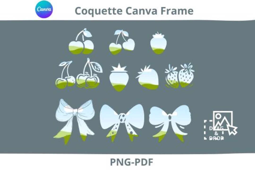 Coquette Canva Frame Bundle | Editable PDF Templates - Etsy