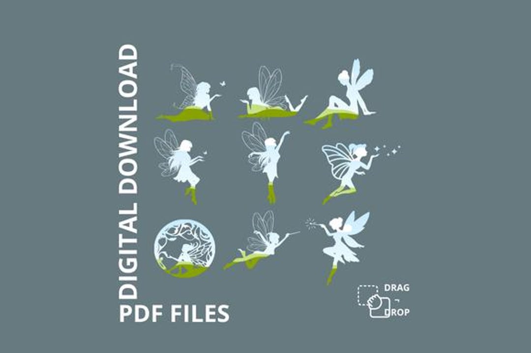 Fairies Canva Frame Custom Templates, Fairies SVG, Drag and Drop ...