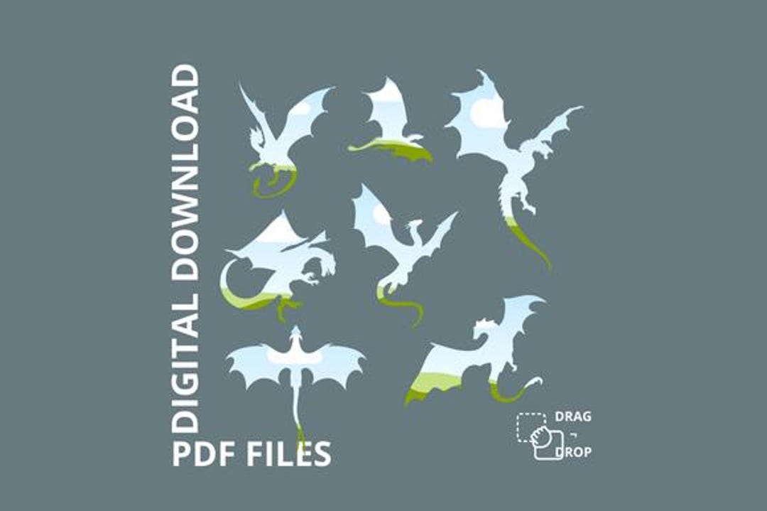 Dragon Canva Frames: Drag & Drop Templates (PDF) - Etsy