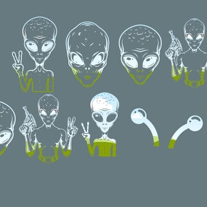 Alien Canva Frame Bundle UFO Alien Bigfoot Editable Canva Template ...