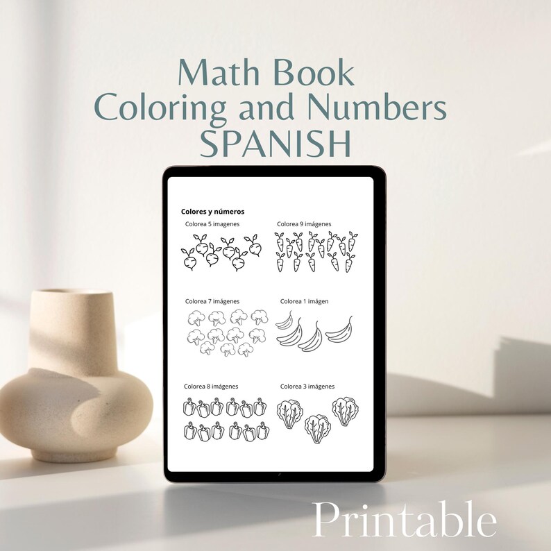 Spanish Maths Coloring Book: Count and Color (printable PDF) - Etsy