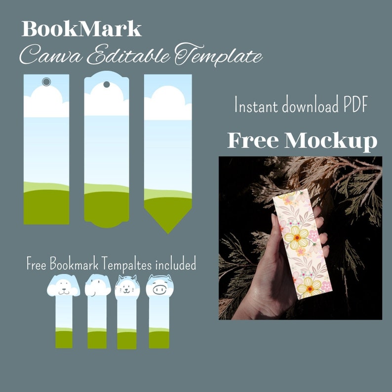 Canva Bookmark Frame PDF, Canva Bookmark Template, Editable Canva Frame ...