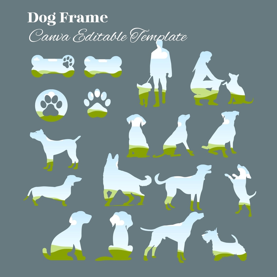 Dog Canva Frame PDF, Poppy Canva Frames, Canva Template Frame Mockup ...