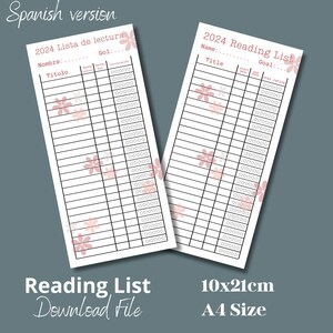 Bookmarks Reading List Printable - English & Spanish Reading Log, Book ...