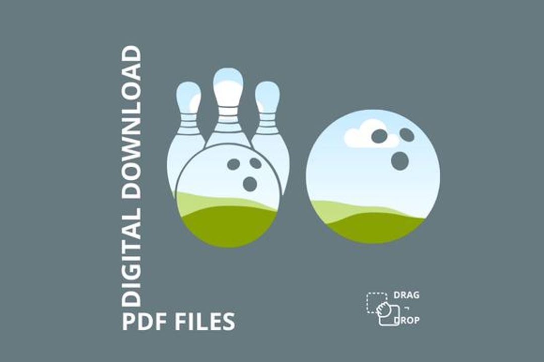 Bowling Smart Object, Photo Collage Canva Bowling Template, Editable ...