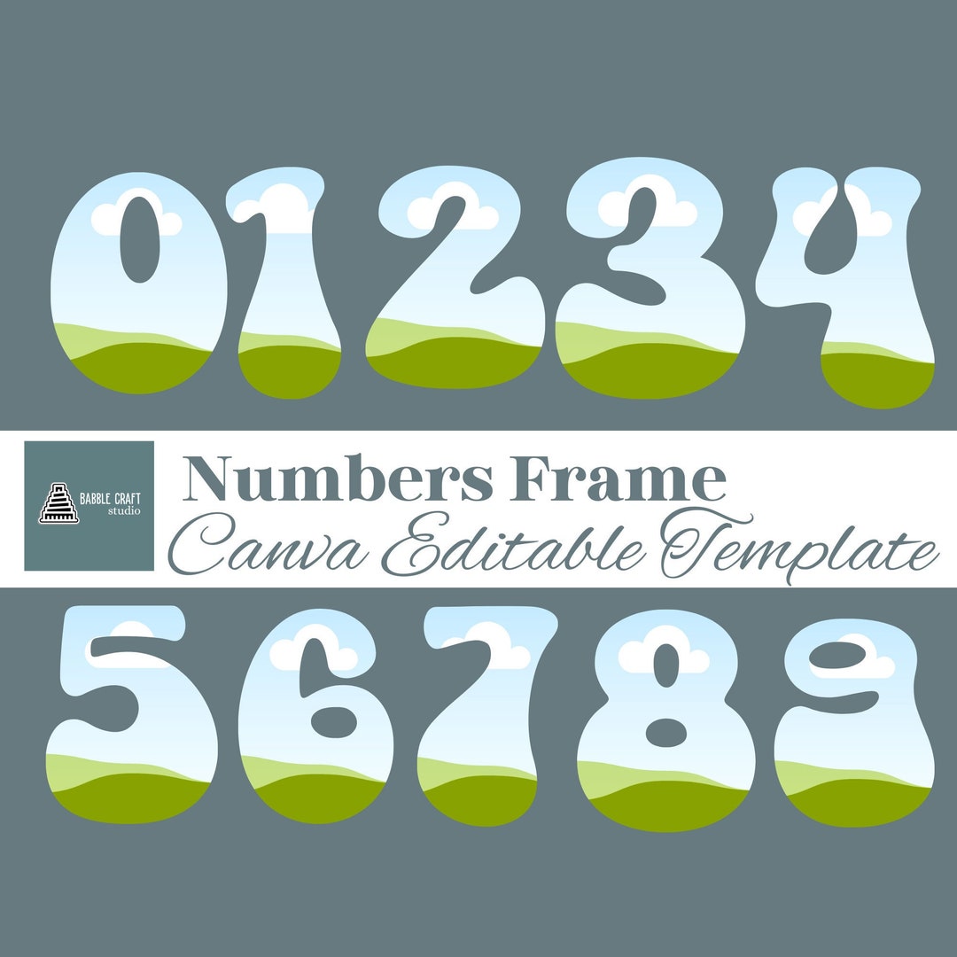 Number Canva Frame Template, Supermagic Regular Letters, Editable Canva ...