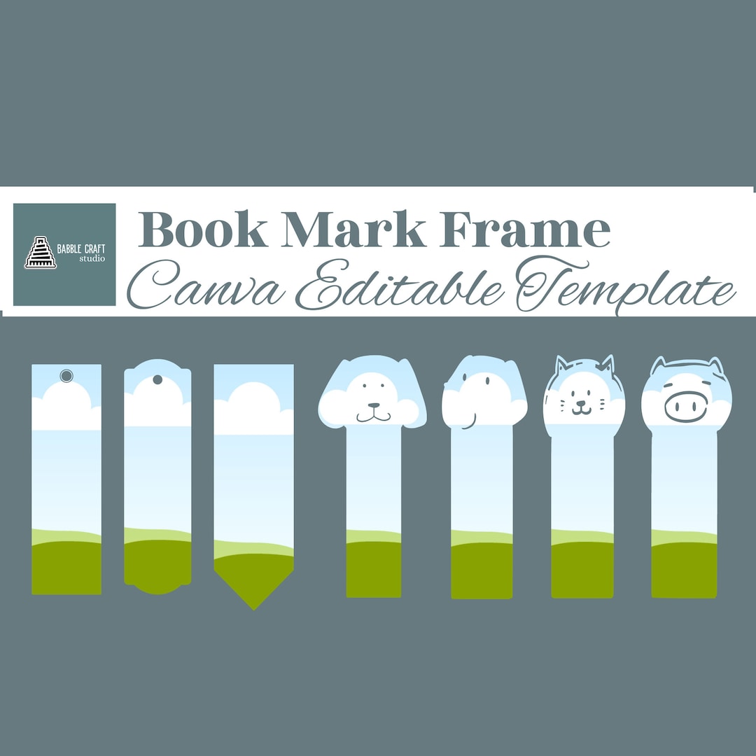 Canva Bookmark Frame PDF, Canva Bookmark Template, Editable Canva Frame ...
