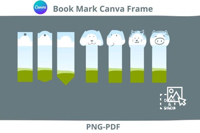 Canva Bookmark Frame PDF, Canva Bookmark Template, Editable Canva Frame ...