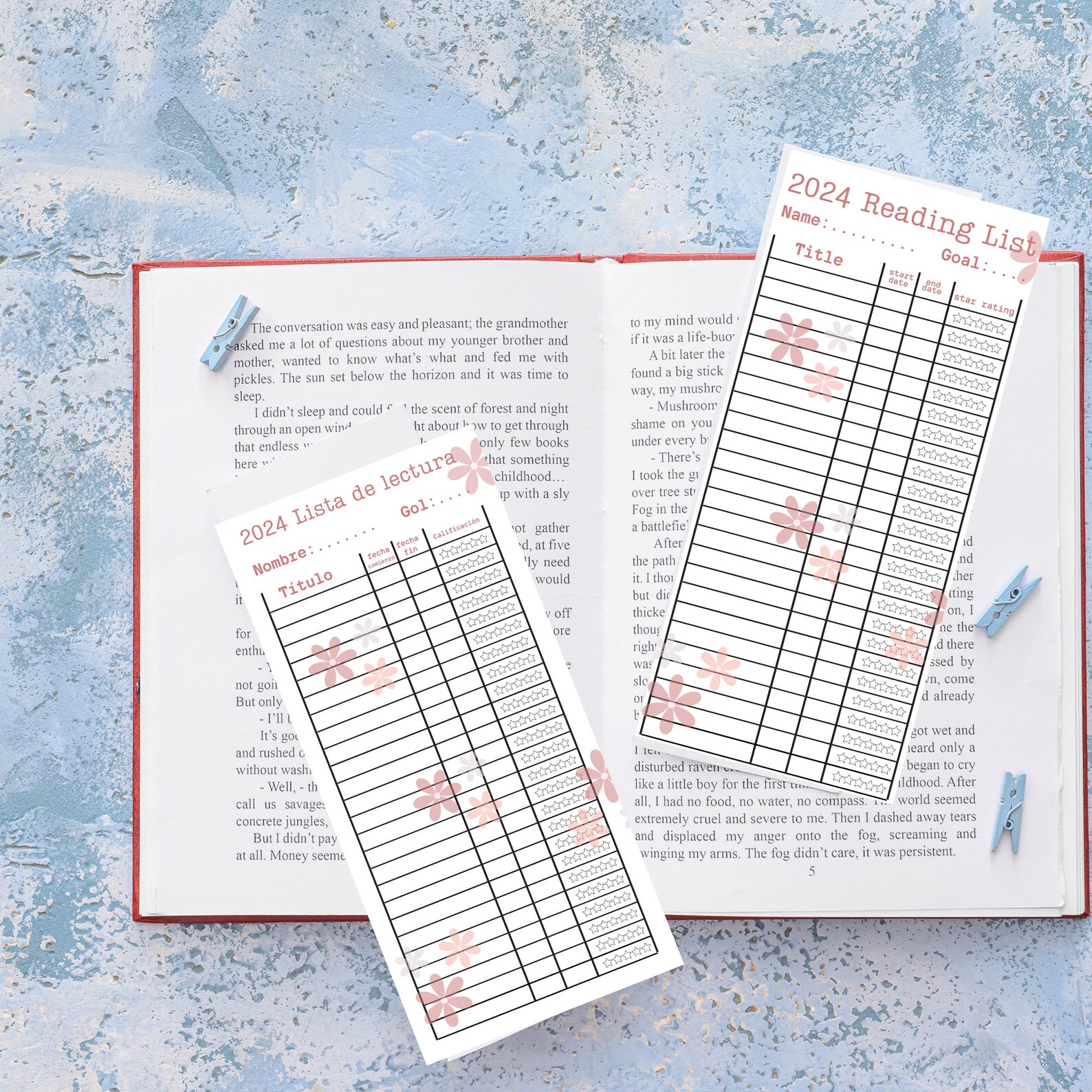 Printable Bookmarks Reading List Printable ,english and Spanish Reading ...