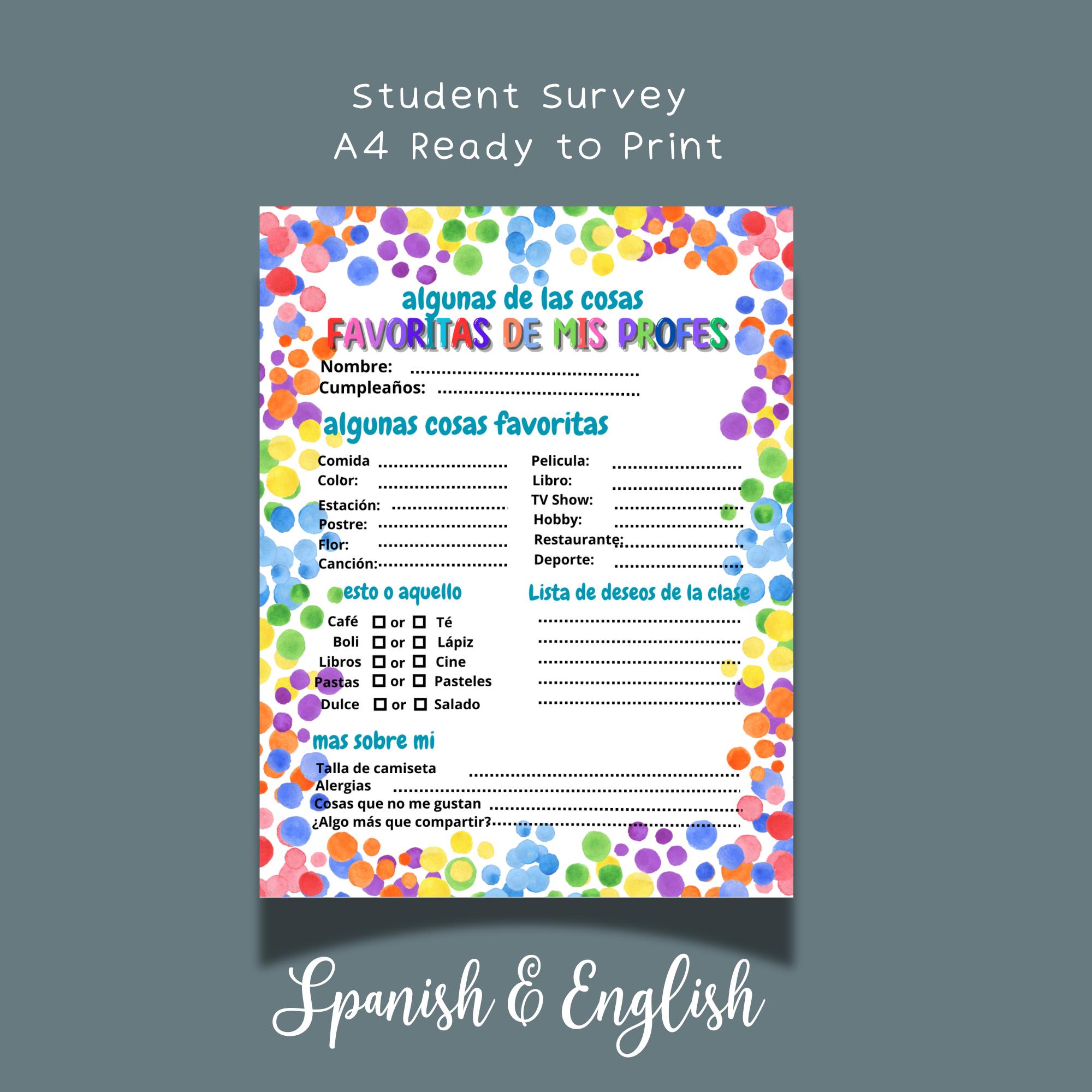 All About My Teacher Favorite Things First Day of School Teacher ...
