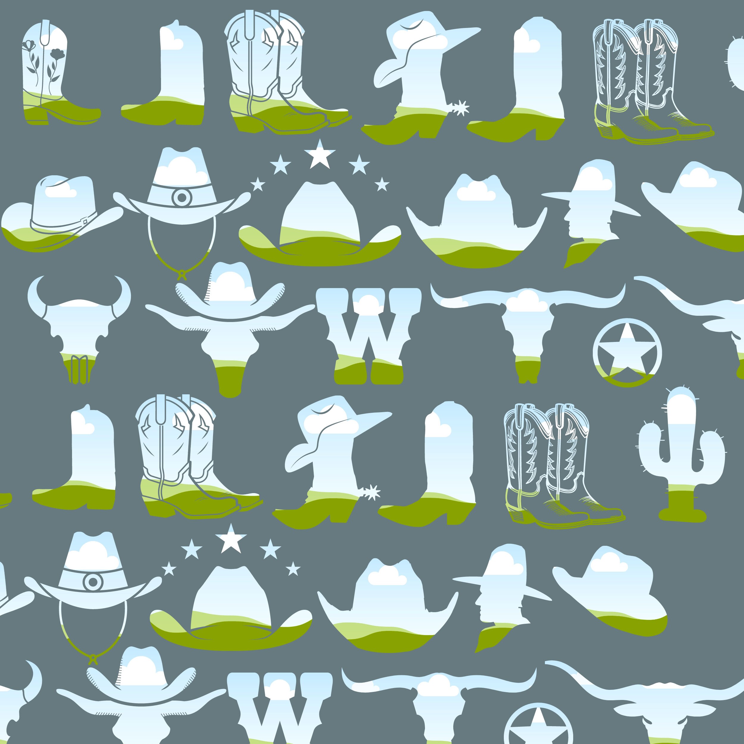 Western Canva Frame Cowgirl Cowboy Editable Digital Product Download ...