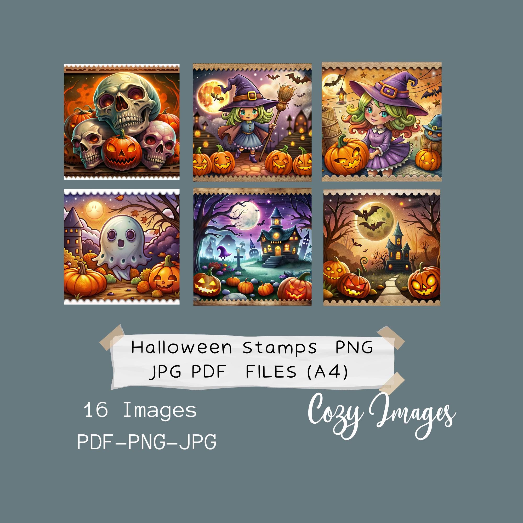 Printable Halloween Stamps, Halloween Letters and Invitations , Horror ...