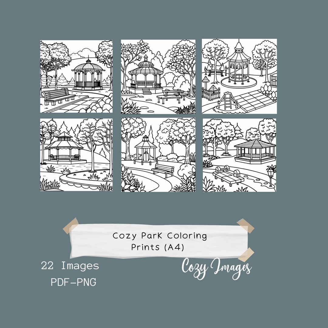 Cozy Coloring Pages Park and Play Park Charming Pintables for Children ...