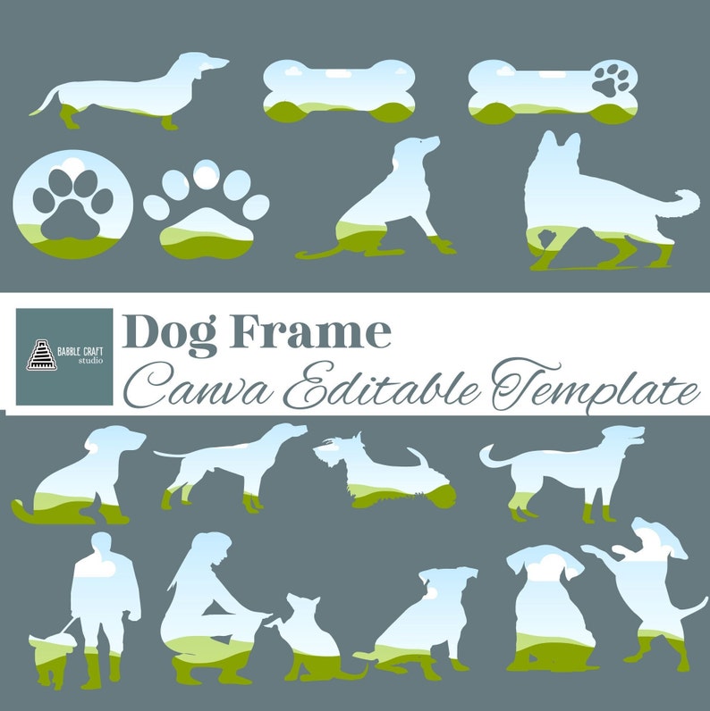 Dog Canva Frame PDF, Poppy Canva Frames, Canva Template Frame Mockup ...
