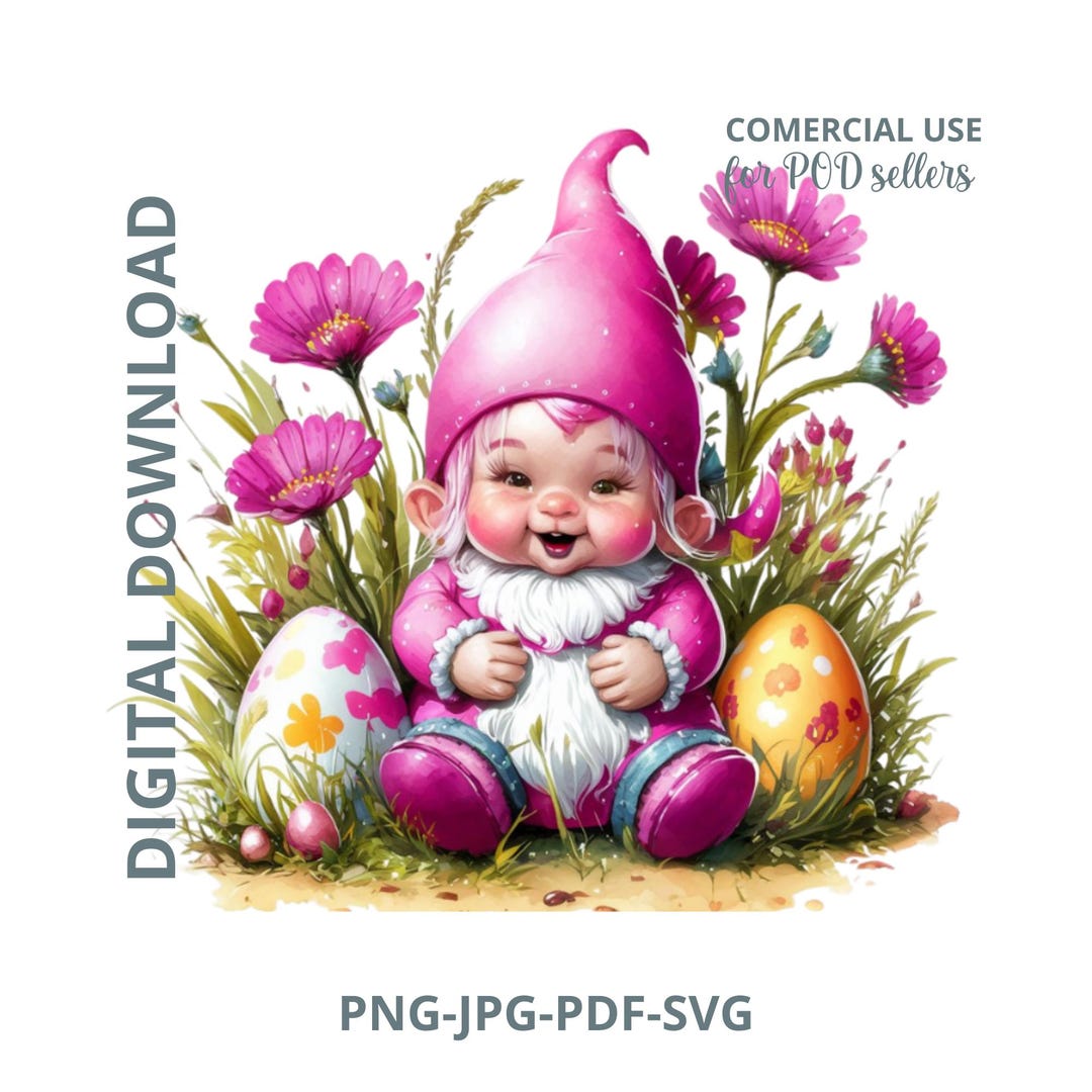 Easter Gnome Clipart Bundle, Gnome Family Garden Clipart, Spring PNG ...