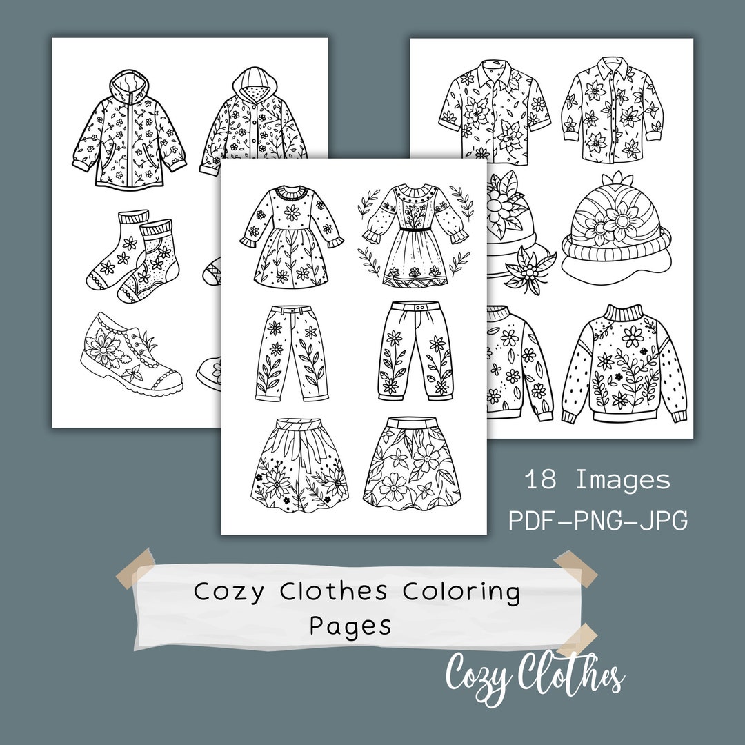 Cozy Coloring Pages Clothes Pages for Children Cute Coloring Pages ...