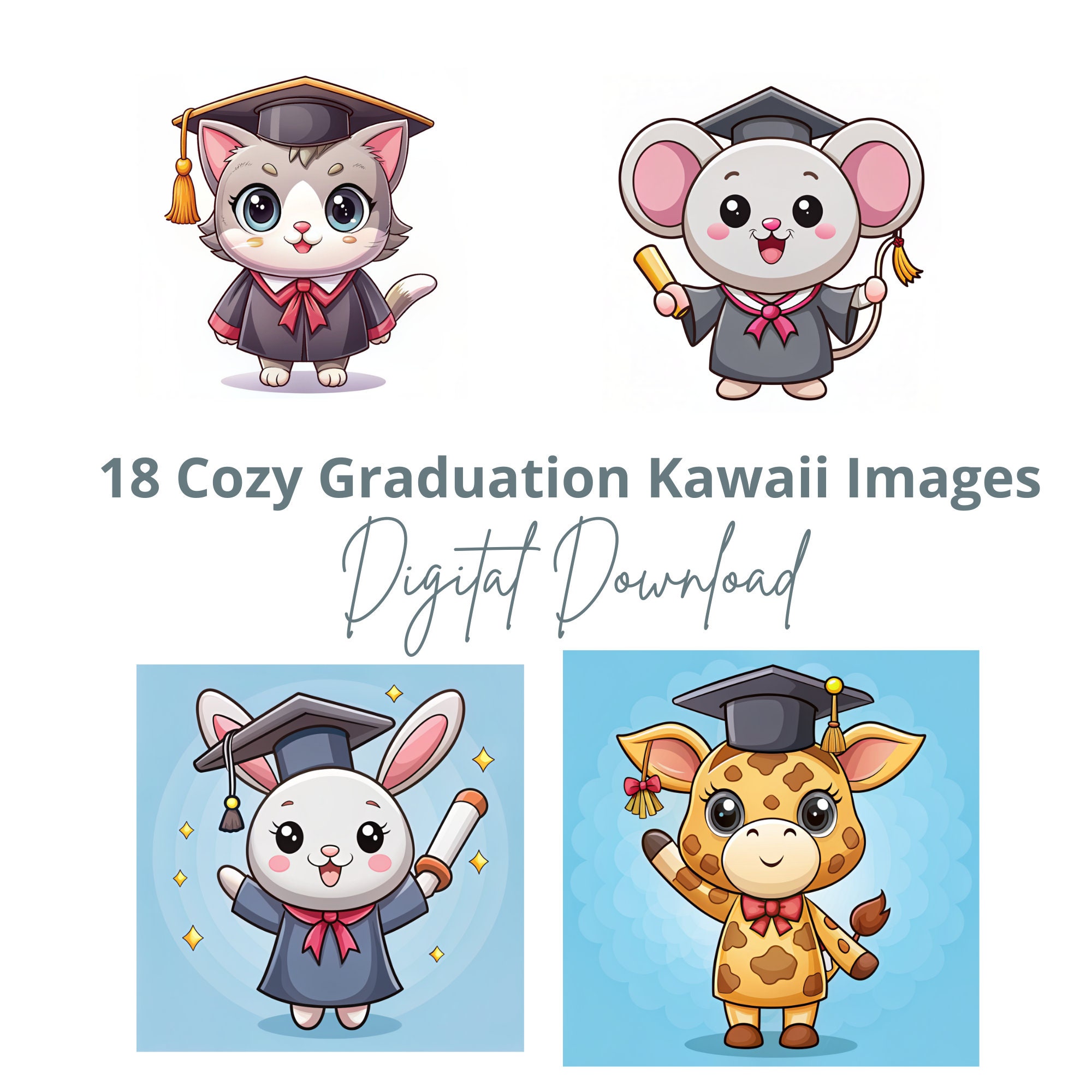 Graduation Bundle Png Graduated Kawaii Designs for High School ...