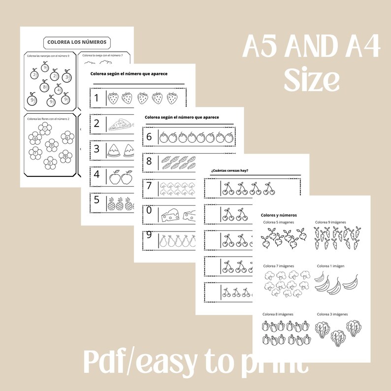 Spanish Maths Coloring Book: Count and Color (printable PDF) - Etsy
