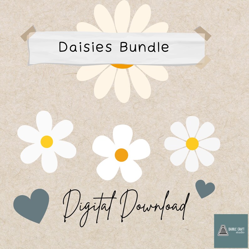 Daisy Svg Bundle PNG Files, Flower Svg Files for Circut, Clipart Cut ...