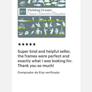 Fishing Canva Frame Template: Fish Theme Mockup (PDF) - Etsy
