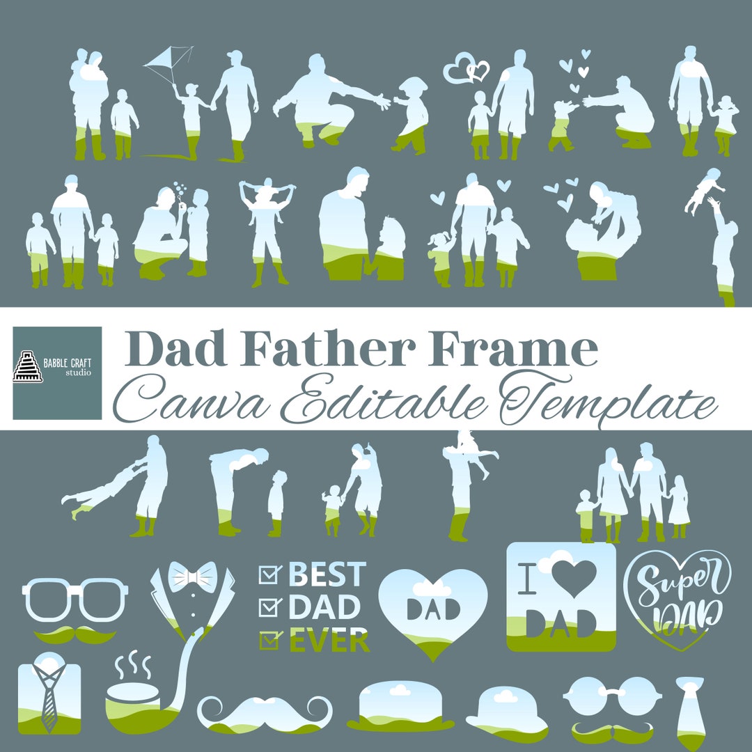 Dad Father Canva Frames PDF Drag & Drop Files Editable Template ...