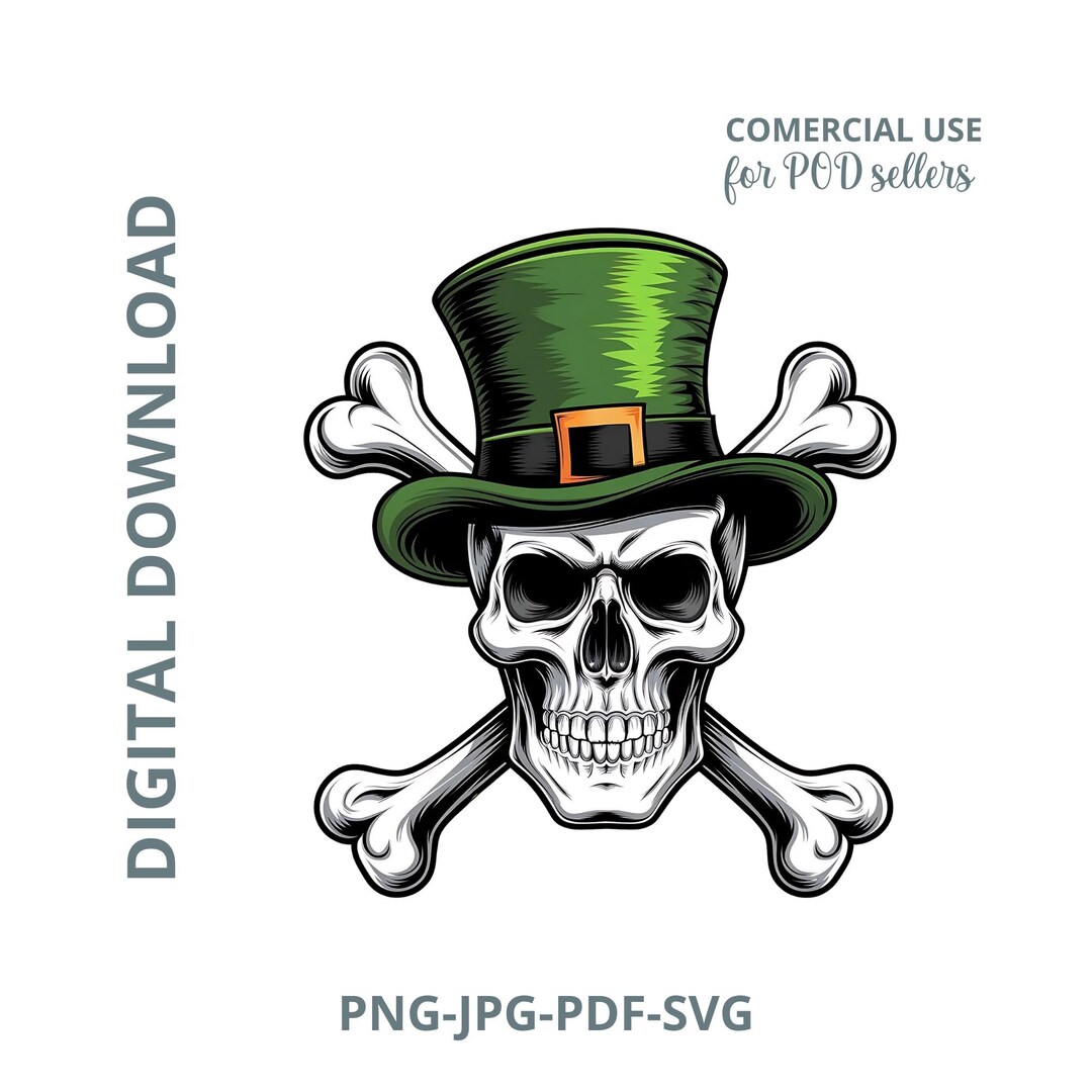 St Patricks Skull PNG | Cute Saint Patrick's Image SVG for Crafts ...