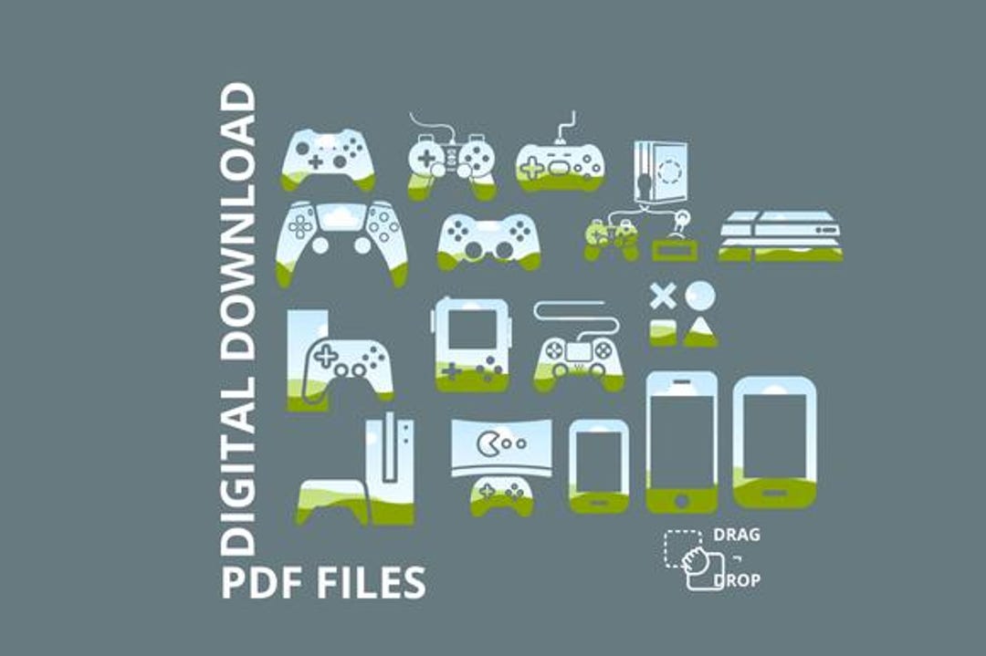 Gamers Skin Template Canva, Console and Gampads Svg Canva Drag and Drop ...