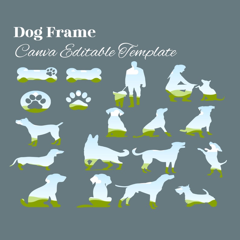Dog Canva Frame PDF, Poppy Canva Frames, Canva Template Frame Mockup ...