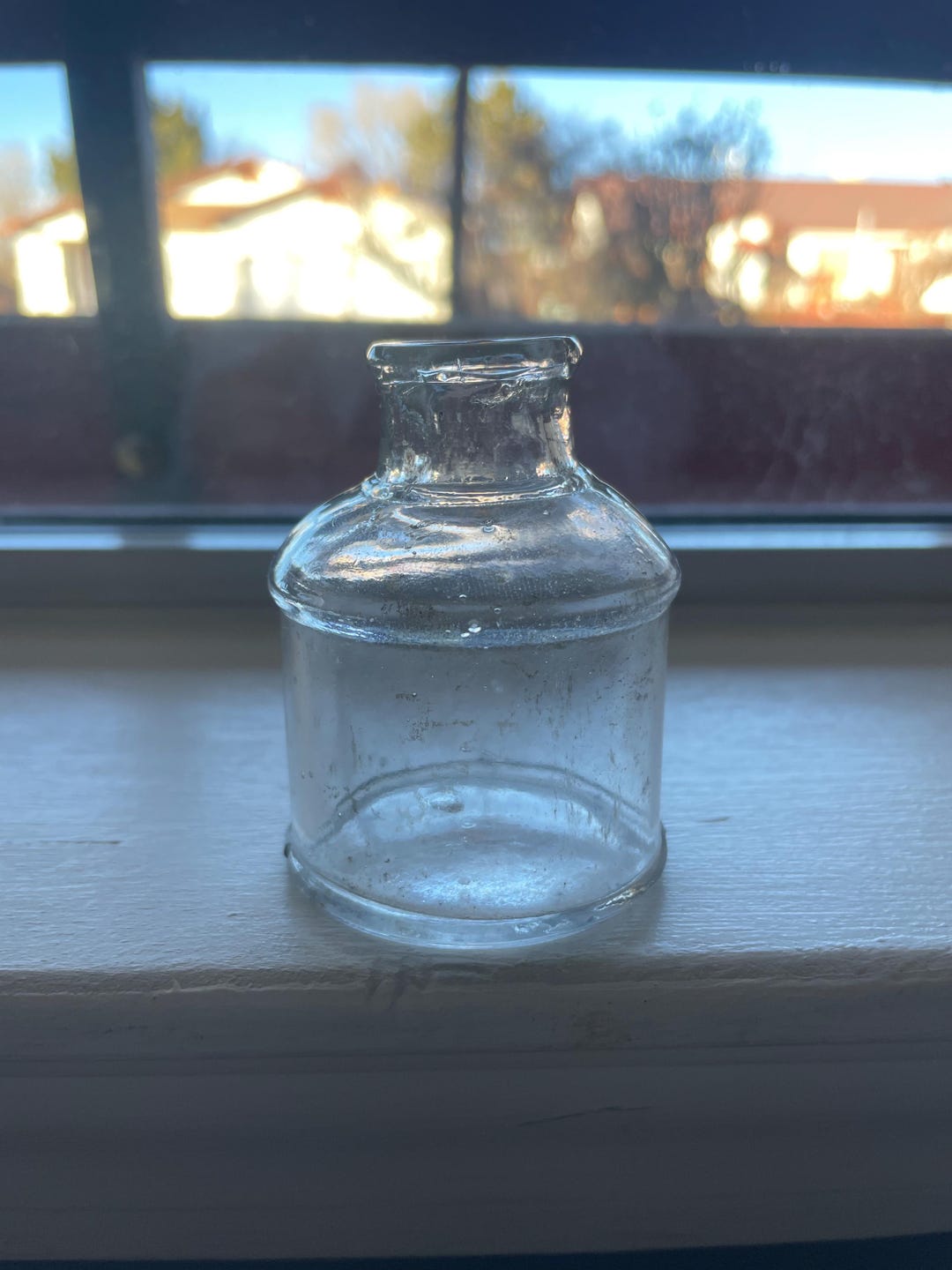 Antique Clear Cylinder Shaped Glass Inkwell, Cork Top - Etsy