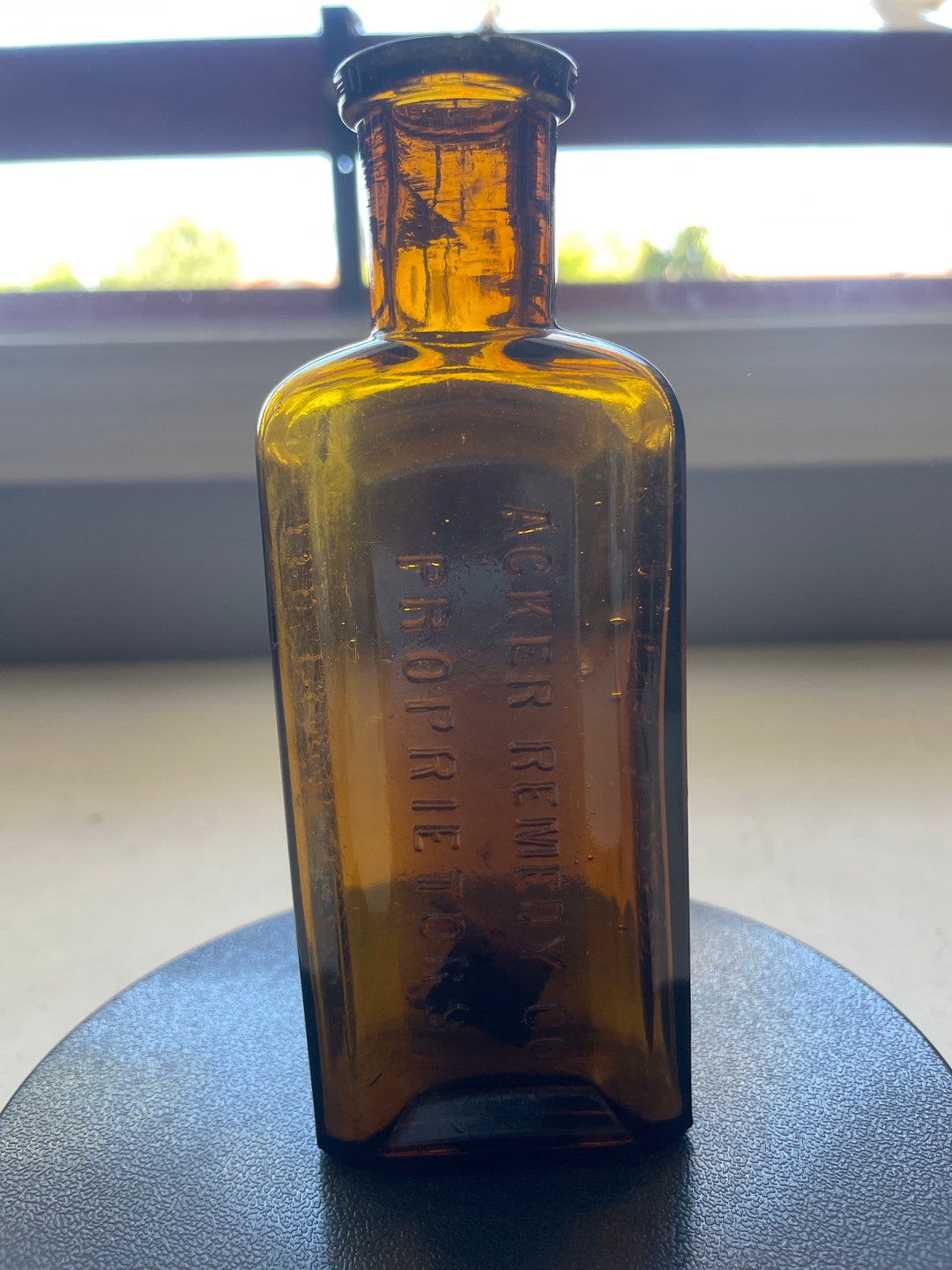 Antique Rare Honey Amber Glass (acker Remedy / for Throat & Lungs ...