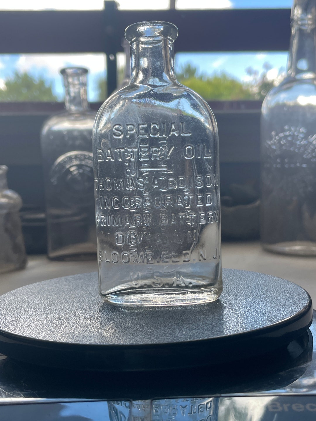 Antique Thomas Edison Battery Oil Bottle, Thomas A. Edison Incorporated ...