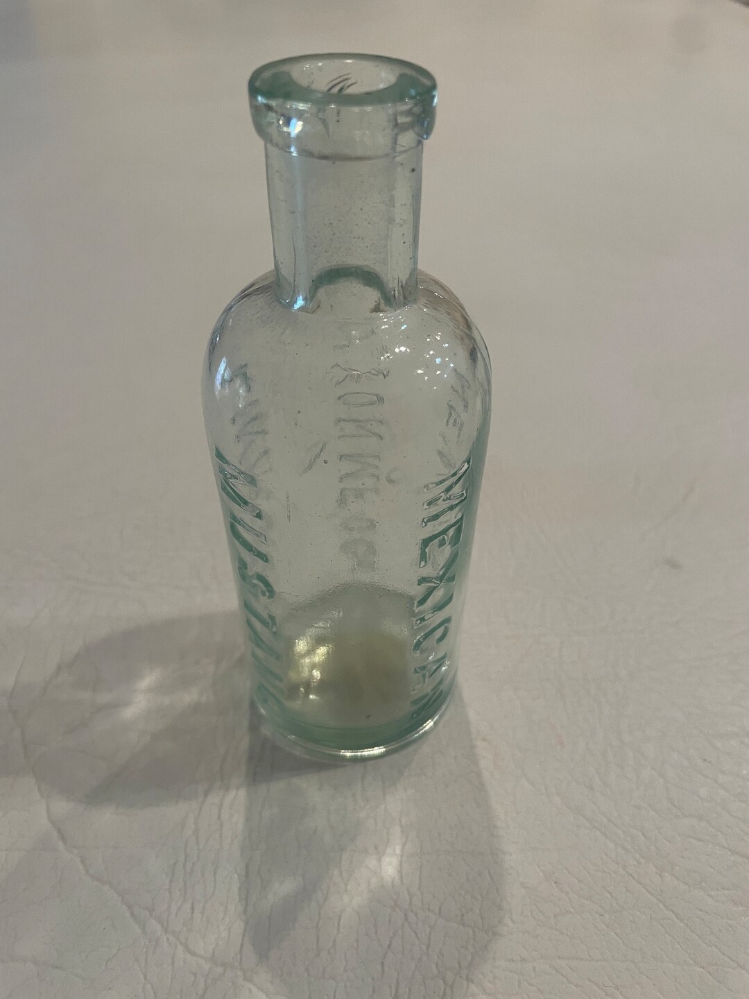 Antique 1850s Apothecary/medicine Blue-ing Glass MEXICAN MUSTANG ...