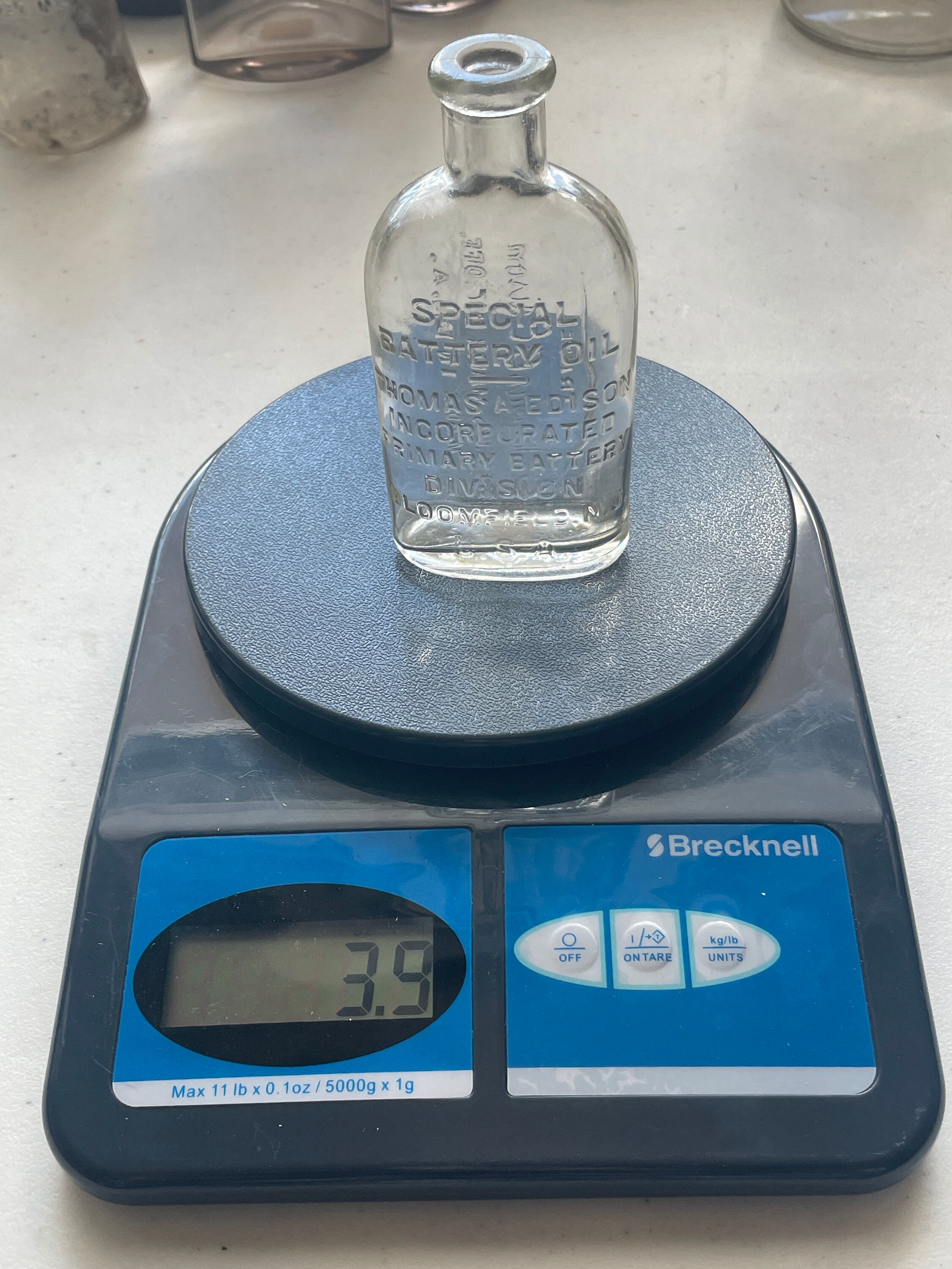 Antique Thomas Edison Battery Oil Bottle, Thomas A. Edison Incorporated ...