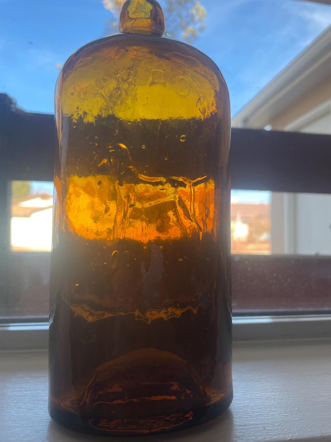 Antique J.J.W. Peters Amber Bitters Bottle Made in Hamburg Germany ...