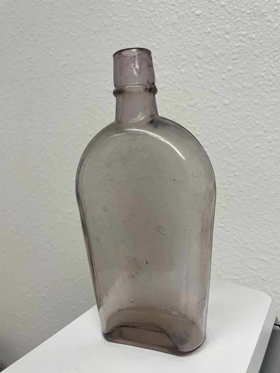 Antique Coffin Iridescent/amethyst Quart Flask Glass From the Late ...