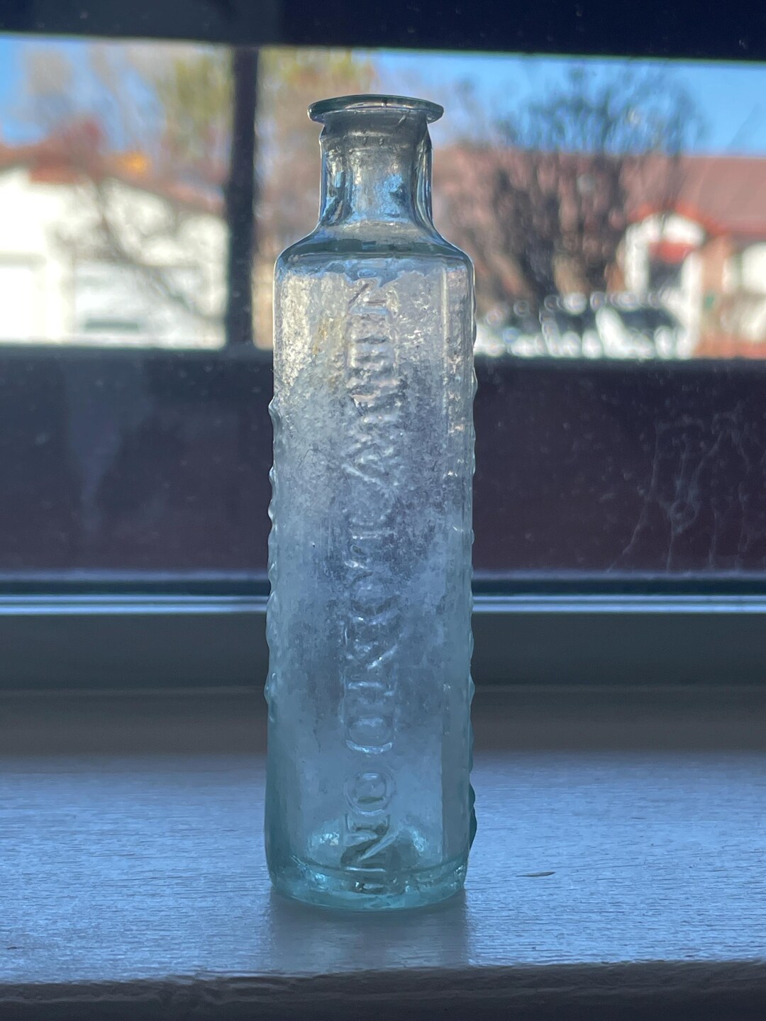 Antique 1840-50s Dr. Thompson’s “eye Water” Mini Aqua Glass Bottle From ...