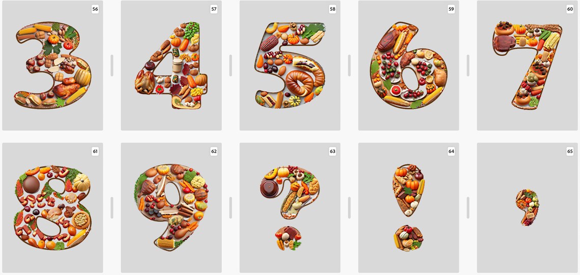 Thanksgiving Feast Letter Set - Etsy