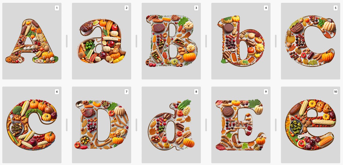 Thanksgiving Feast Letter Set - Etsy