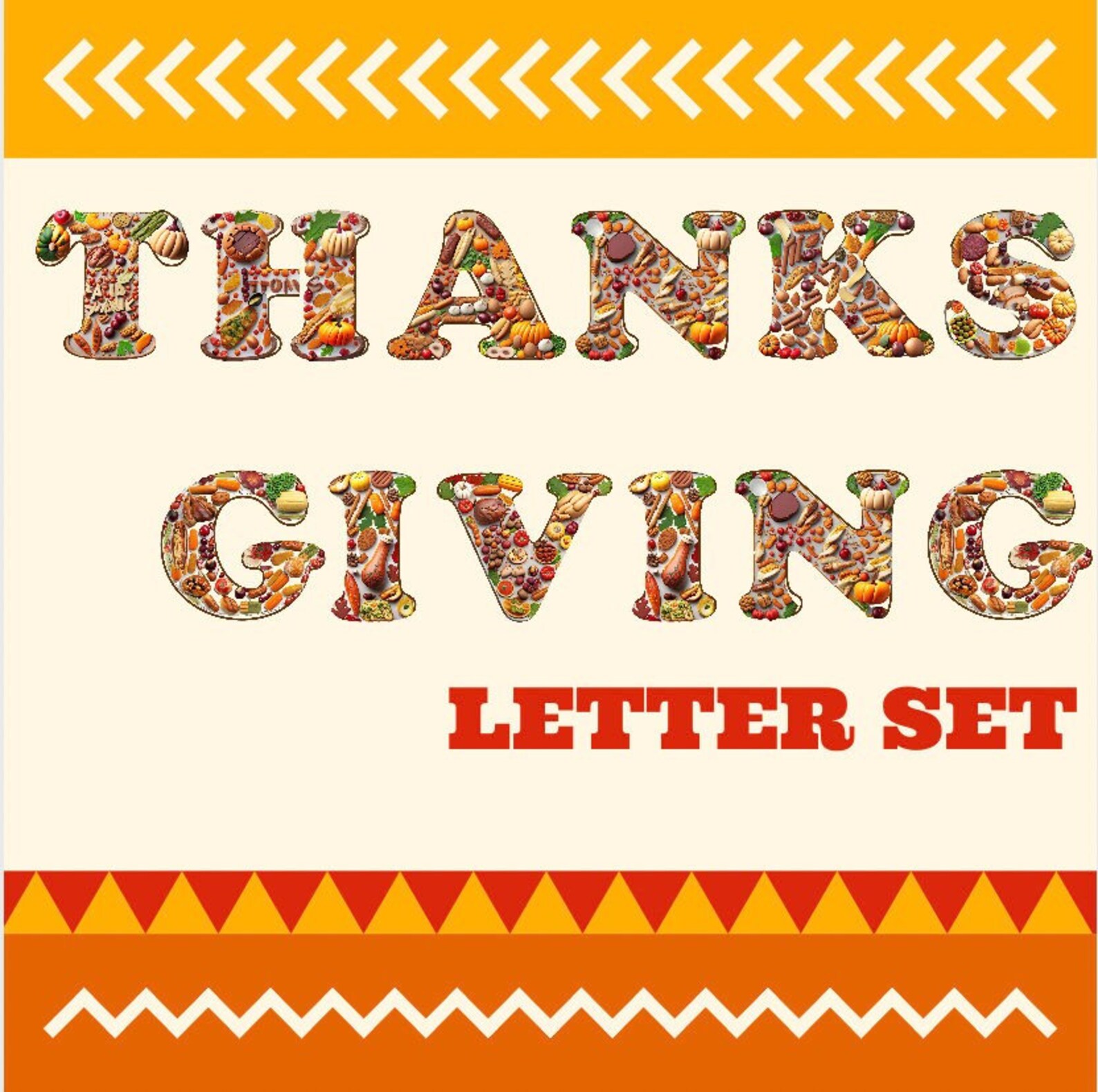 Thanksgiving Feast Letter Set - Etsy